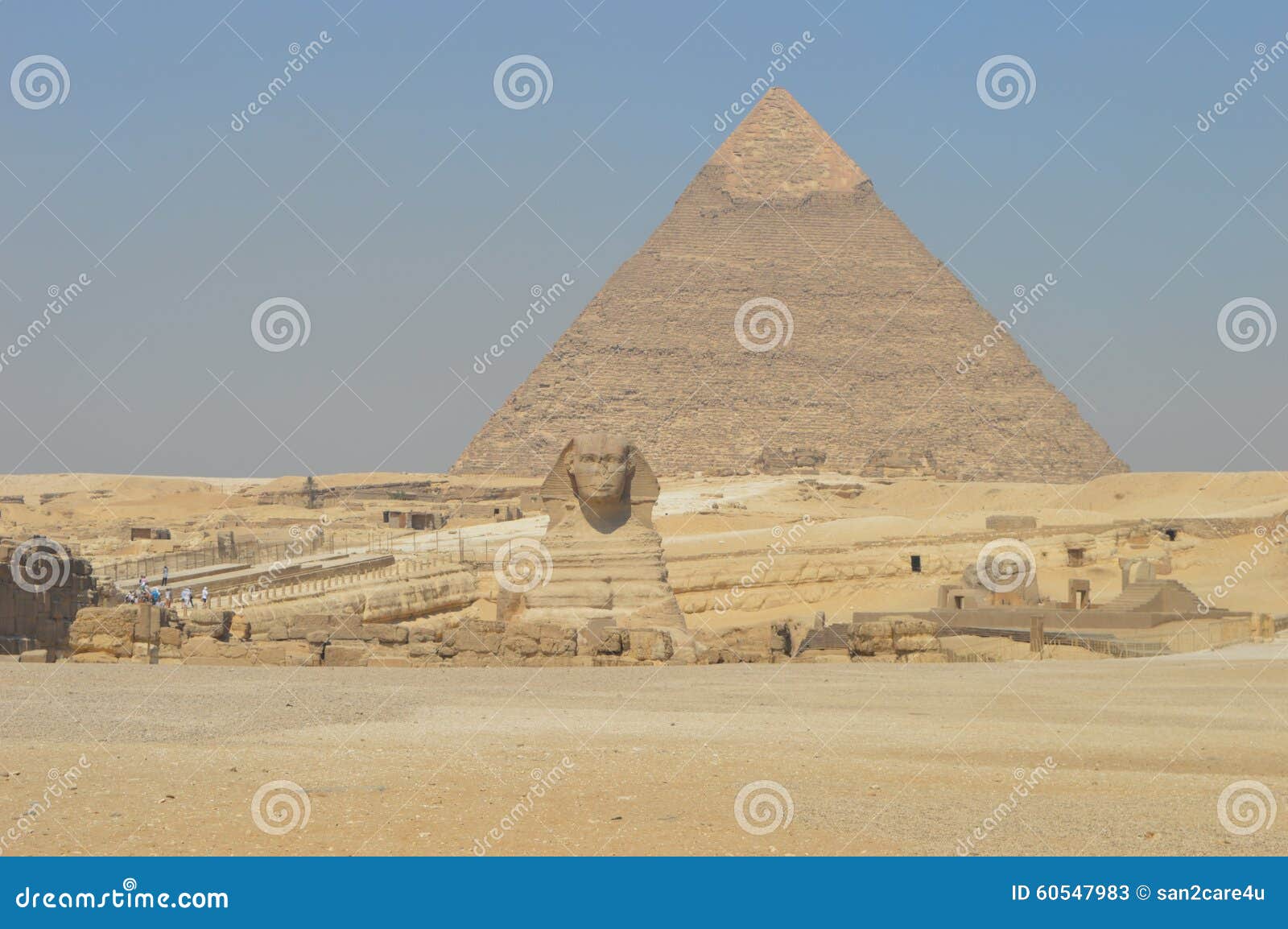 Giza Pyramids stock image. Image of wonders, sphinx, pyramids - 60547983