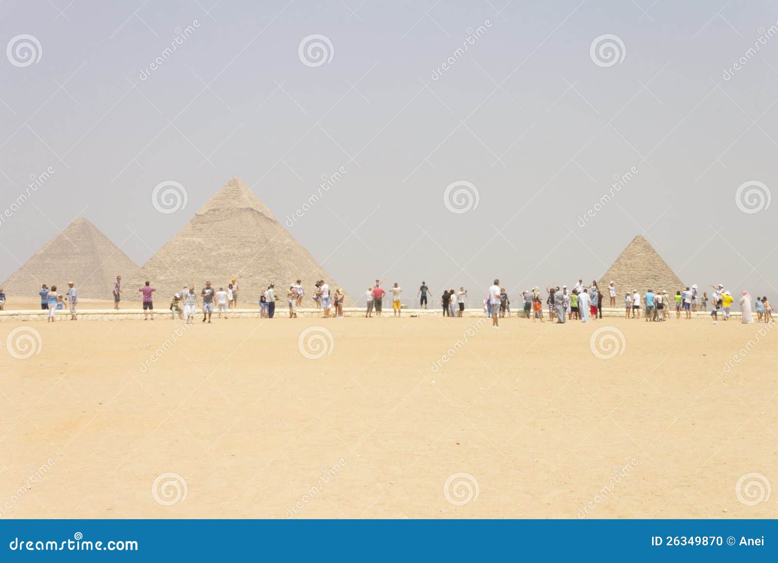 Giza Pyramids with the Tourists Admiring Them Editorial Image - Image ...