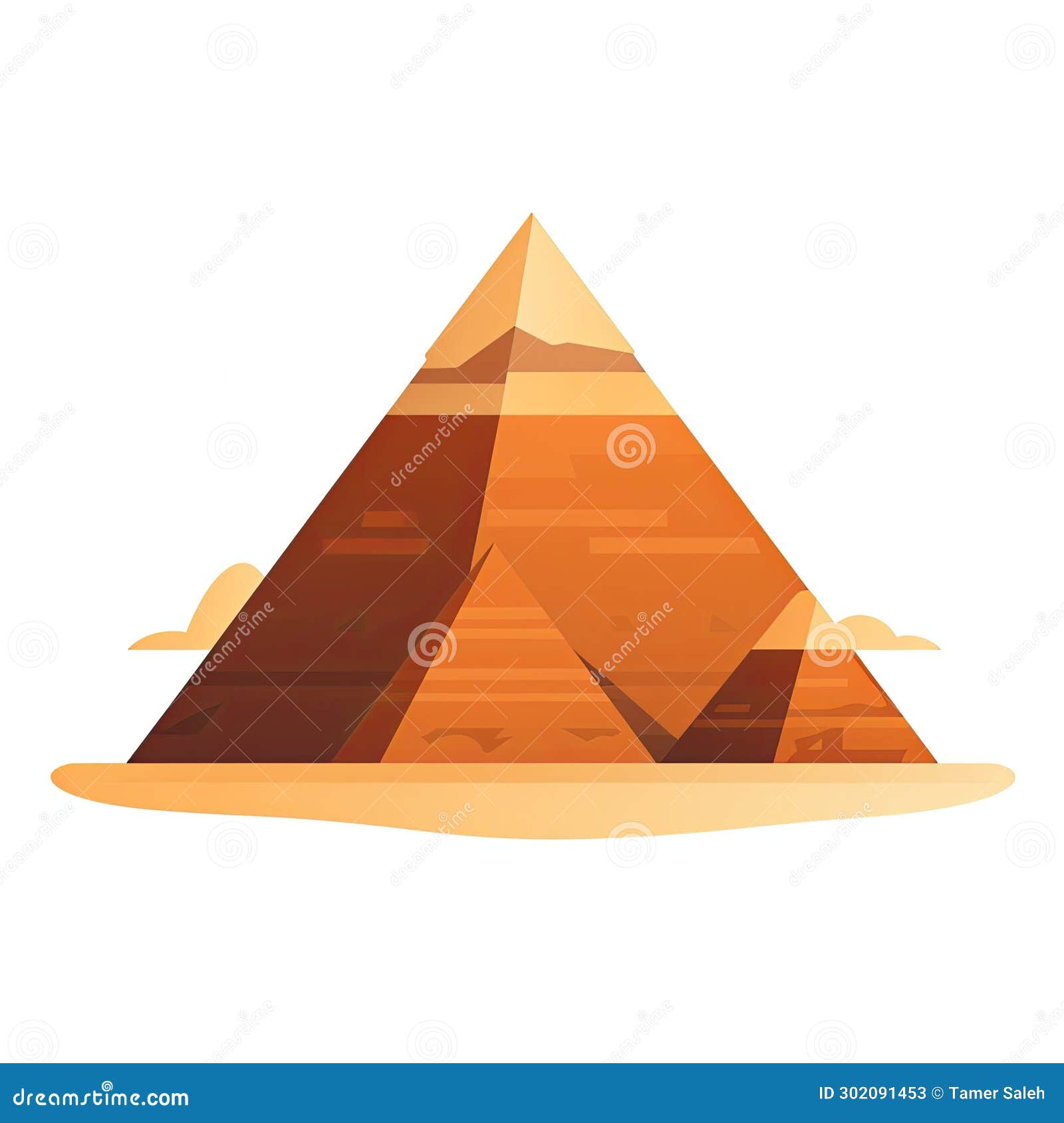 Giza Pyramids Vector Illustration. Stock Image - Image of artwork ...