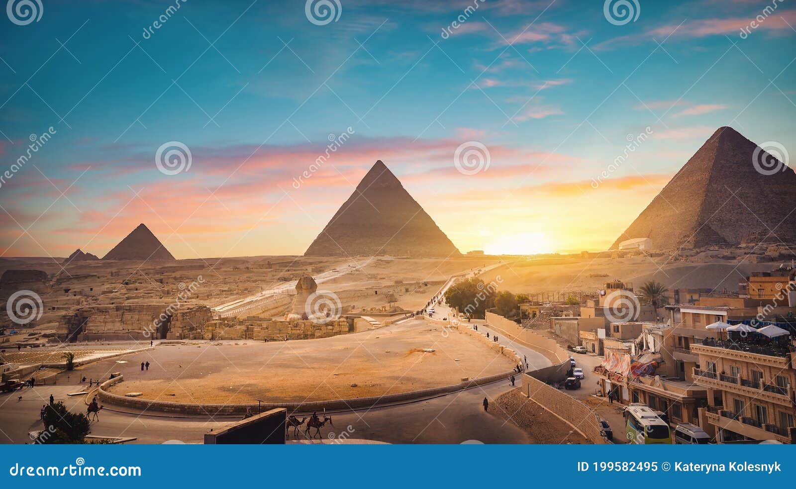 Giza at sunset stock image. Image of heritage, cloud - 199582495