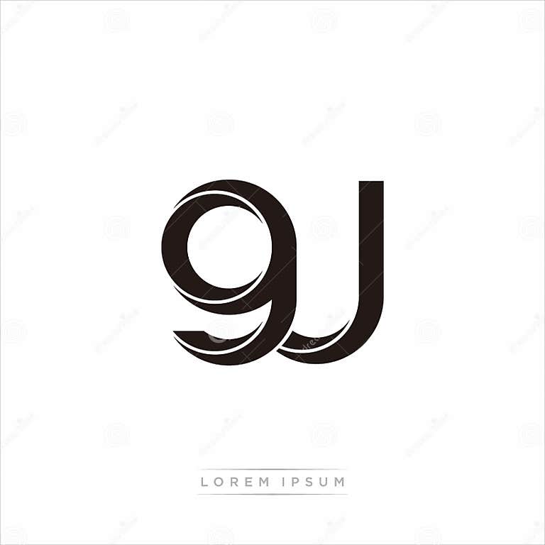 Gj Initial Letter Split Lowercase Modern Monogram Linked Outline Rounded Logo Stock Vector ...