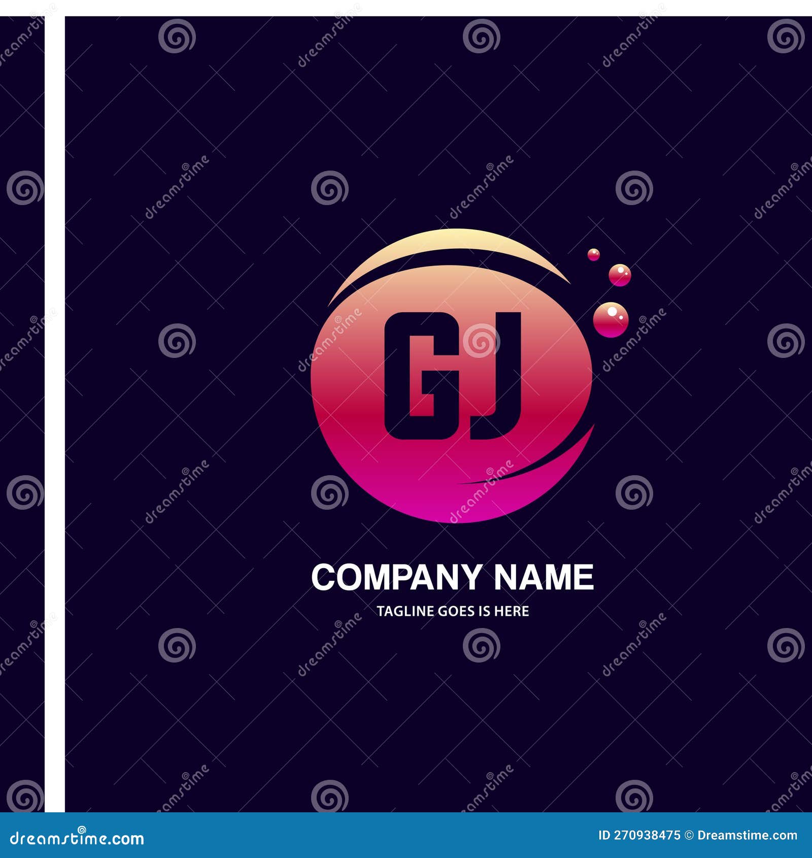 GJ Initial Logo with Colorful Circle Template Vector Stock Vector ...