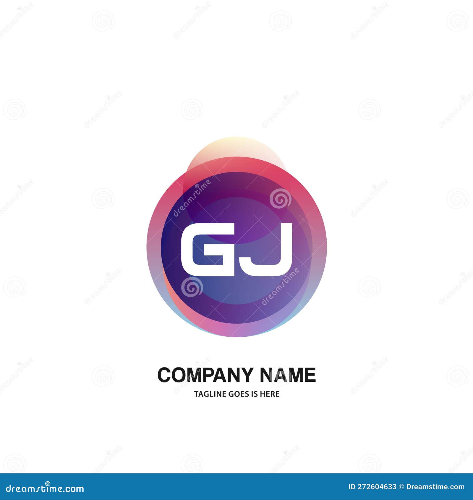 GJ Initial Logo with Colorful Circle Template Vector Stock Vector ...