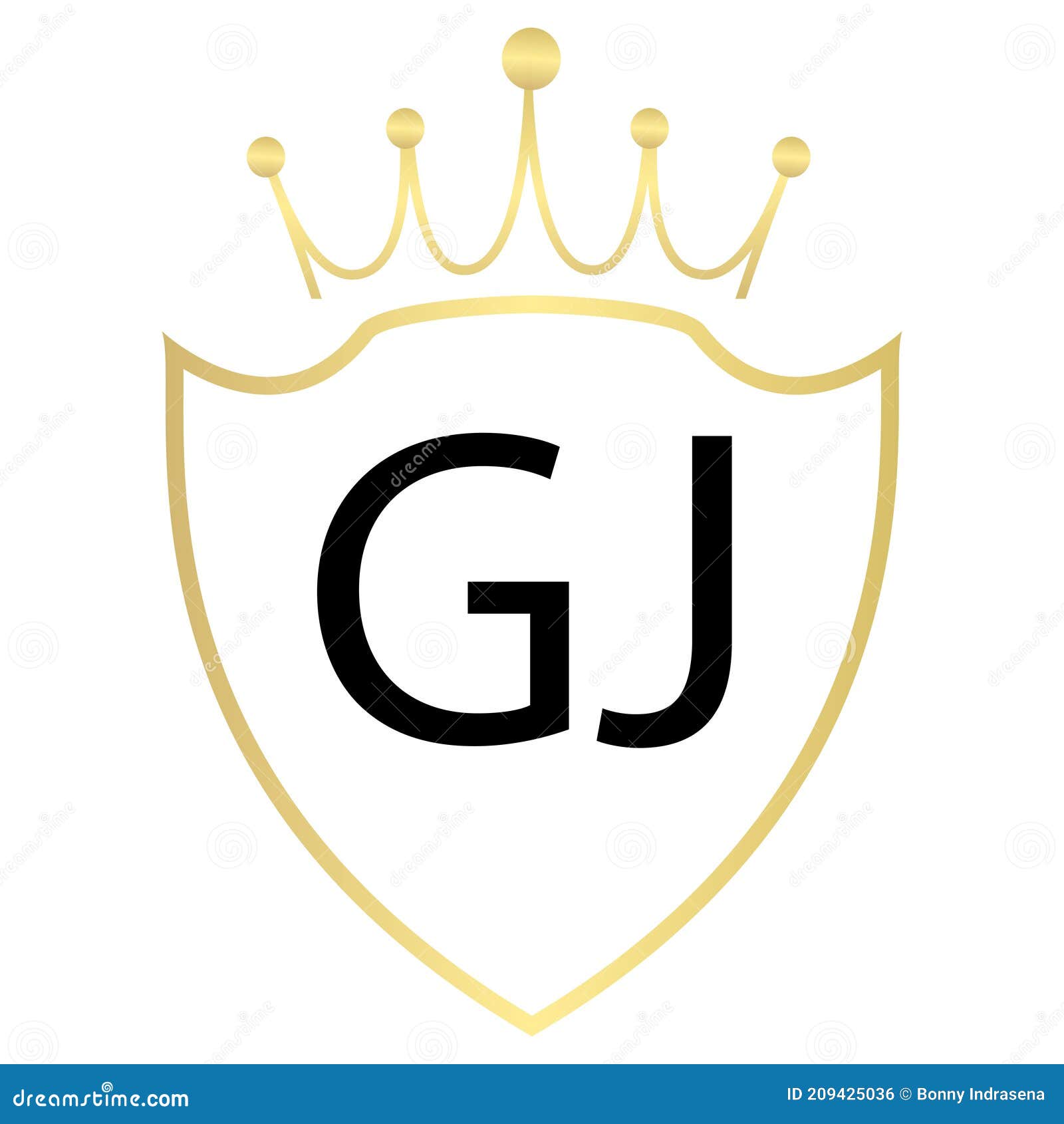 GJ Letter Logo Design with Simple Style Stock Illustration ...