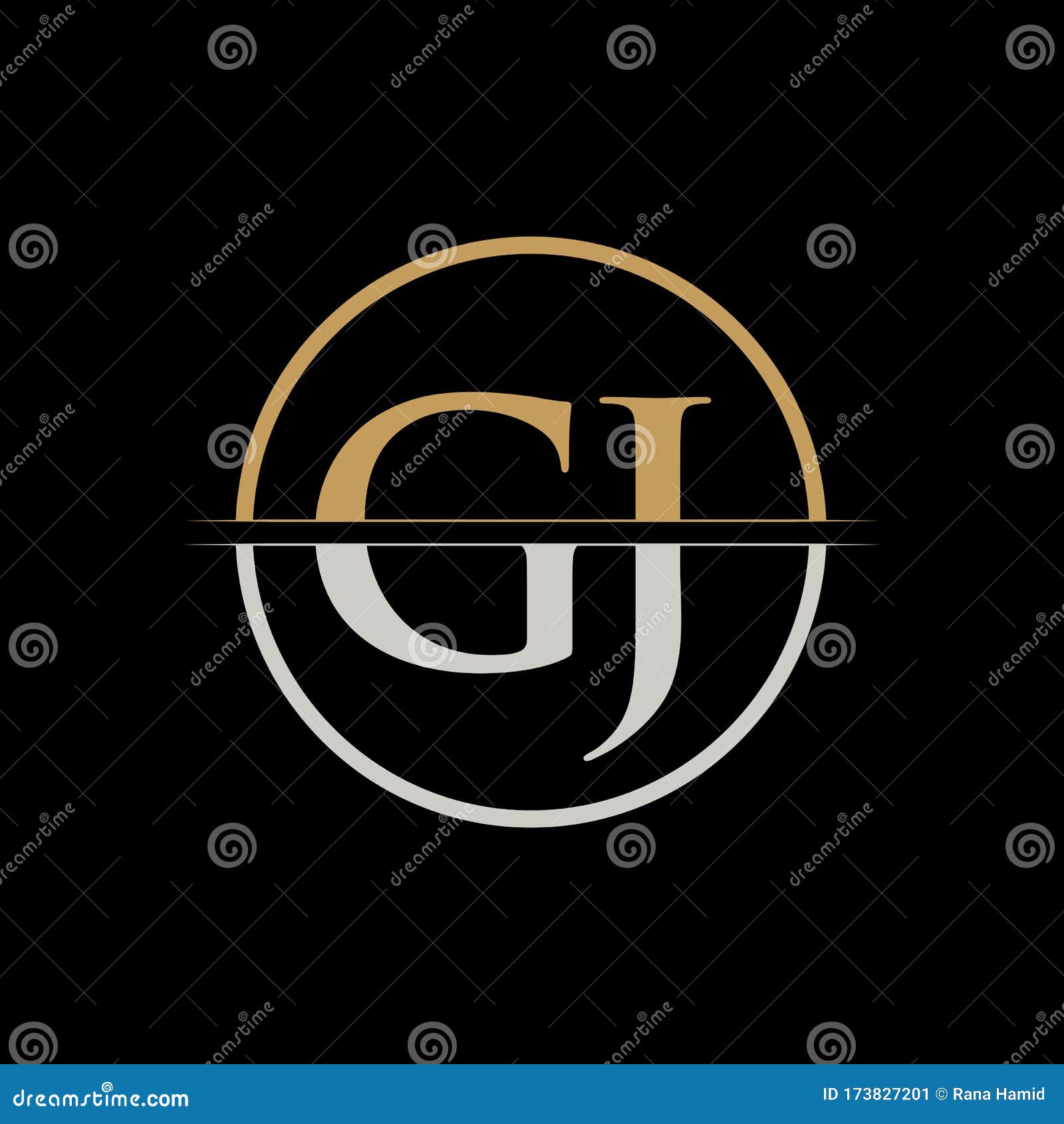 GJ Letter Type Logo Design Vector Template. Initial Letter GJ Logo ...