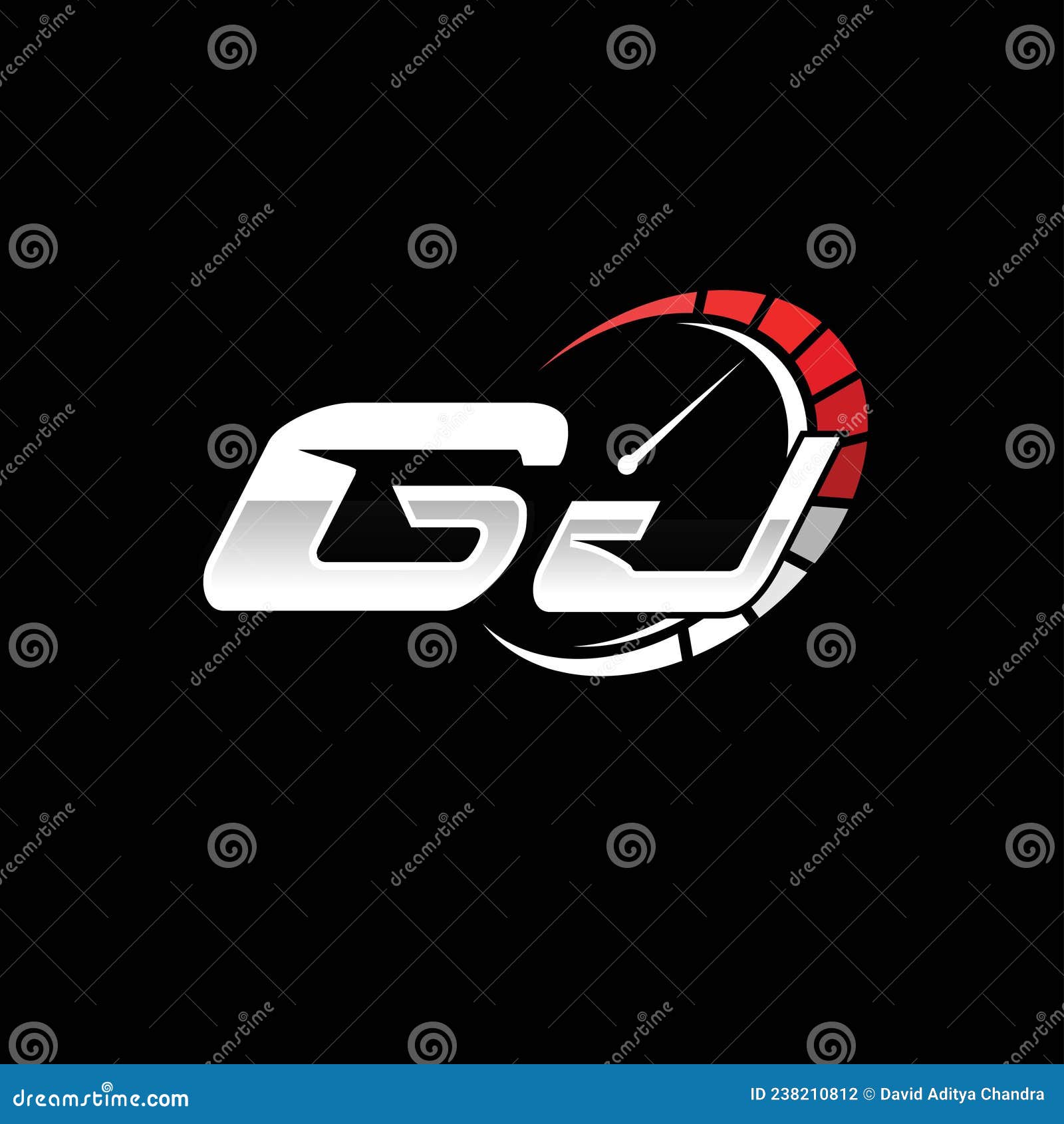 GJ Logo Letter Speed Meter Racing Style Stock Vector - Illustration of ...