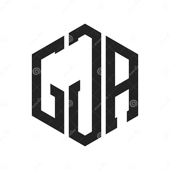 GJA Logo Design. Initial Letter GJA Monogram Logo Using Hexagon Shape ...