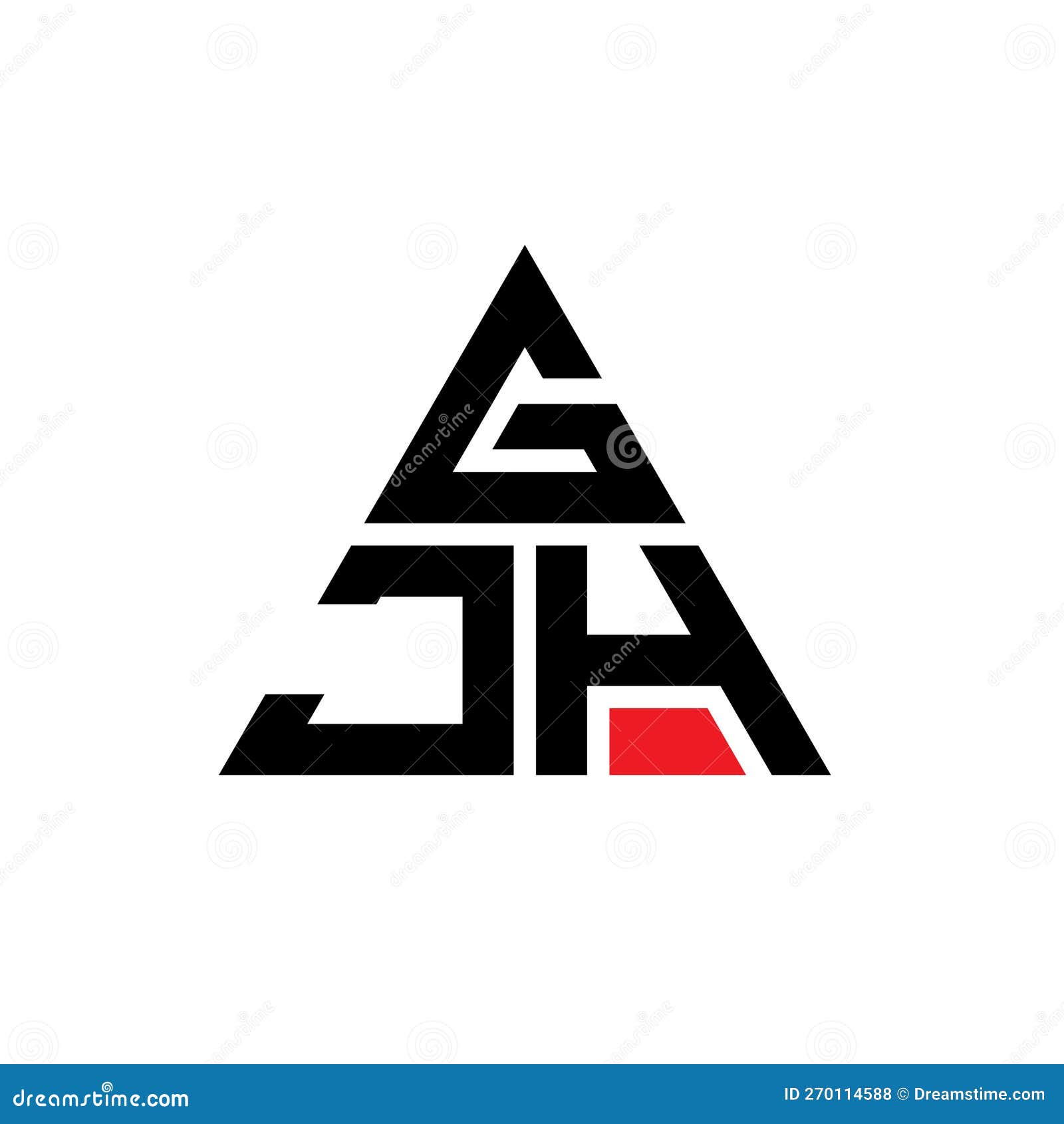 GJH Triangle Letter Logo Design with Triangle Shape. GJH Triangle Logo ...