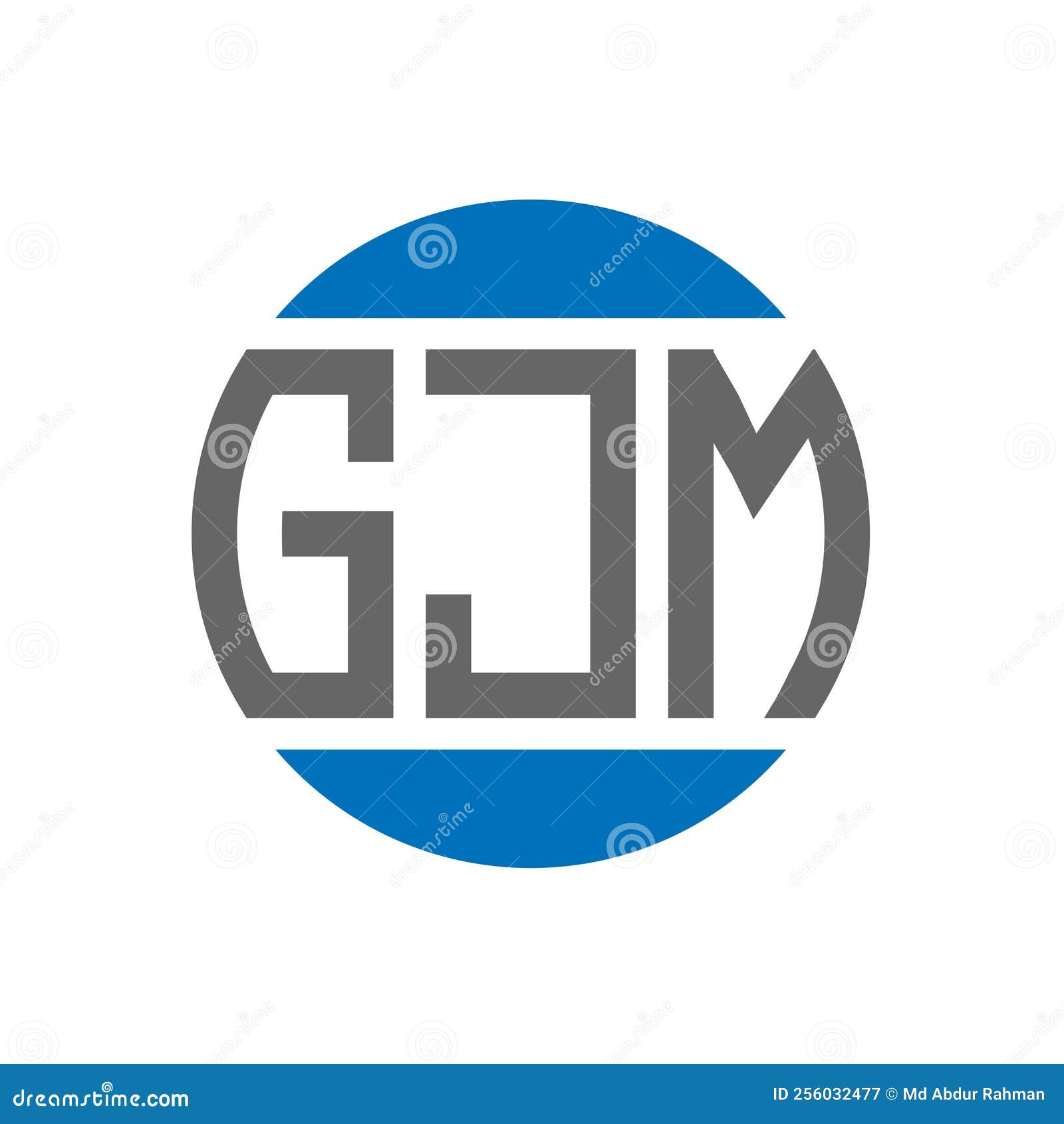 GJM Letter Logo Design on White Background. GJM Creative Initials ...