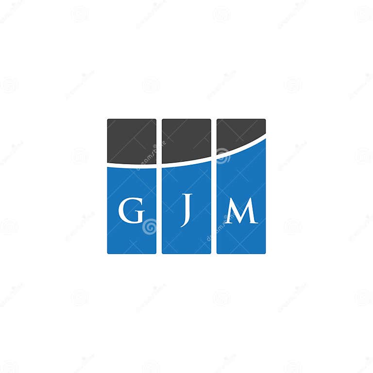 GJM Letter Logo Design on WHITE Background. GJM Creative Initials ...