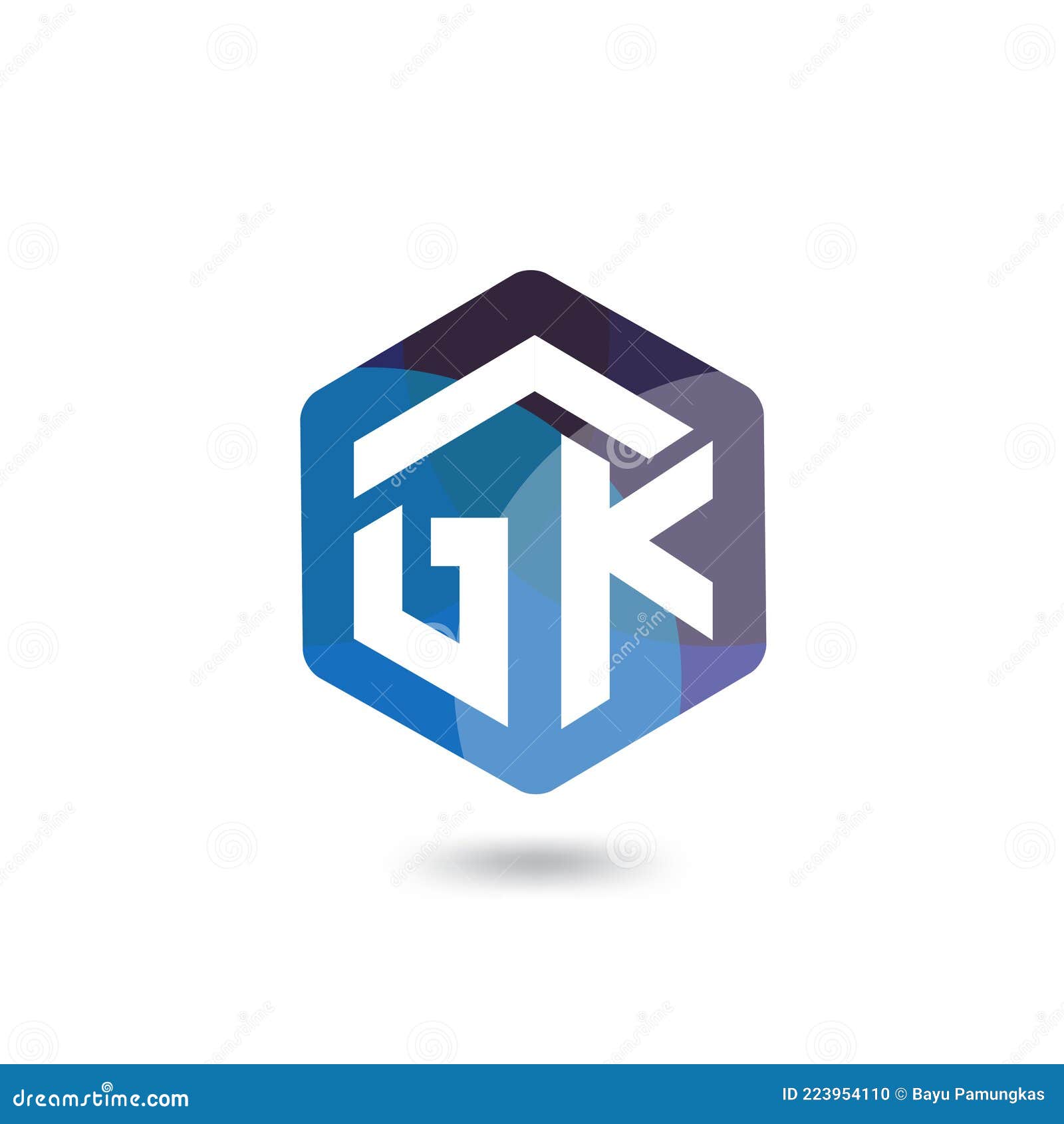 GK Initial Letter Hexagonal Logo Vector Template Stock Illustration ...