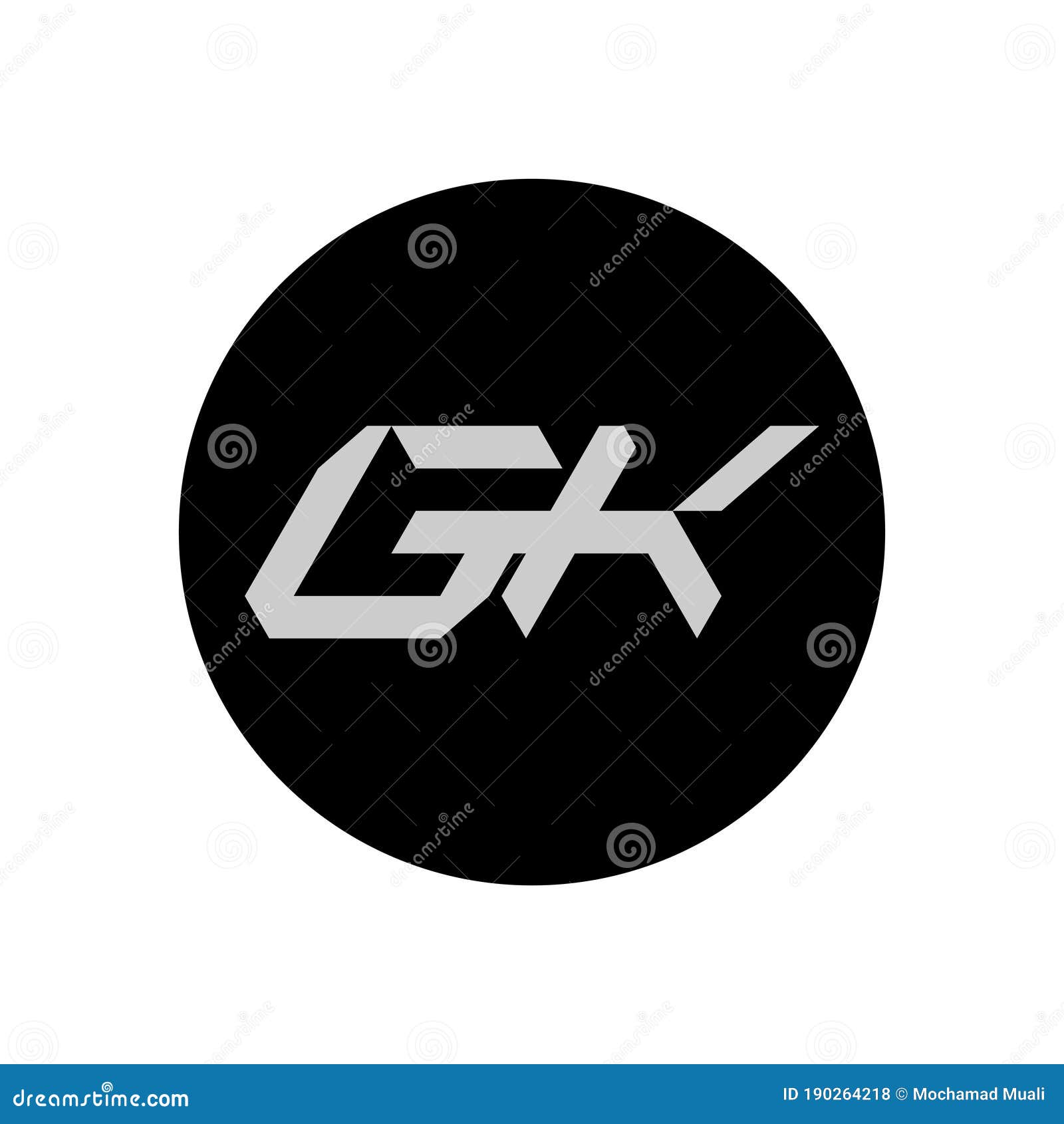 GK Letter Logo Design with Simple Style Stock Vector - Illustration of ...