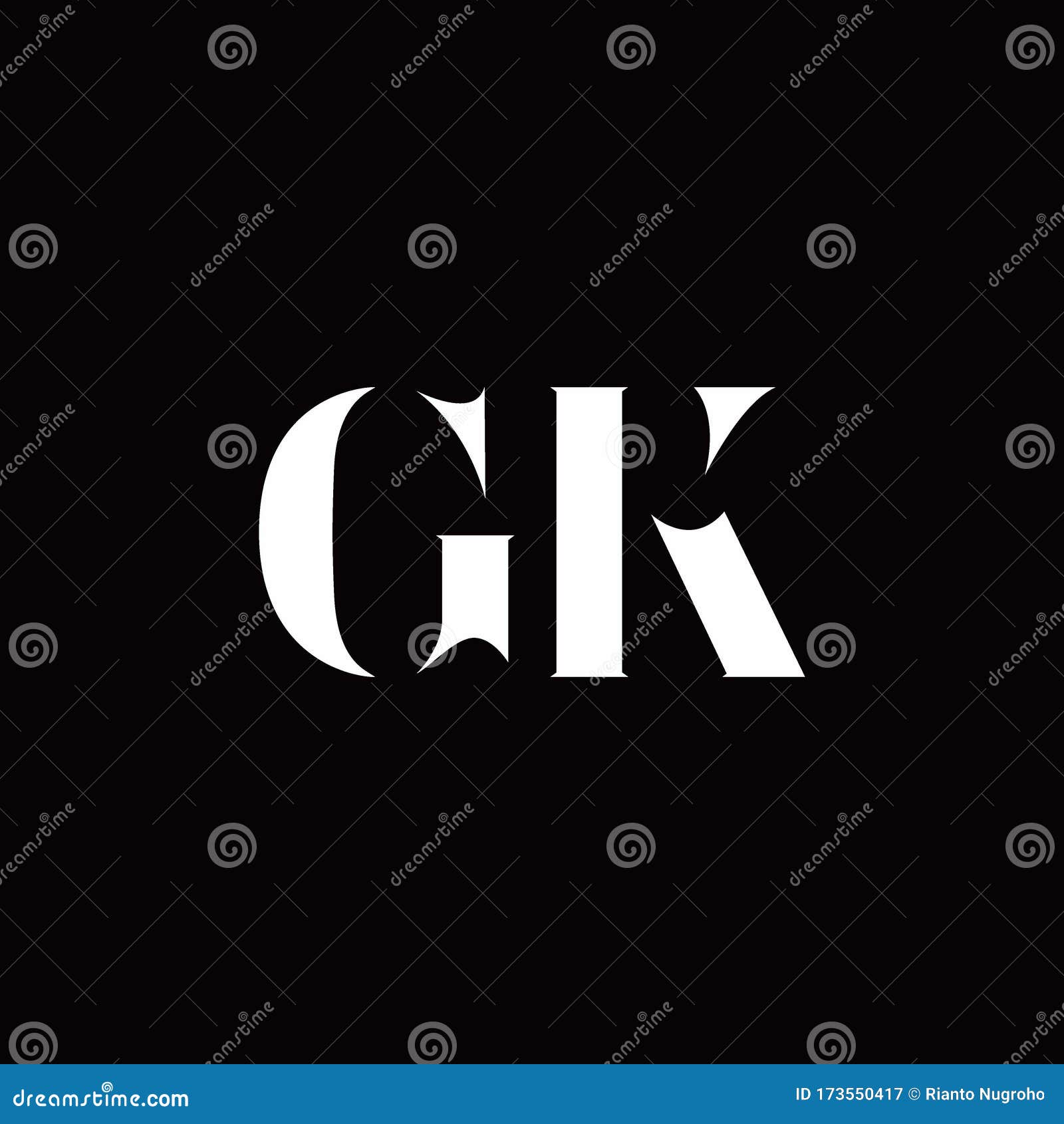 GK Logo Letter Initial Logo Designs Template Stock Vector ...