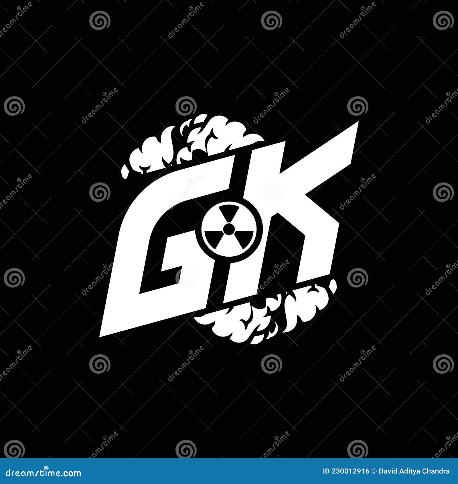 GK Monogram Shape Smoke Style Stock Vector - Illustration of logotype ...