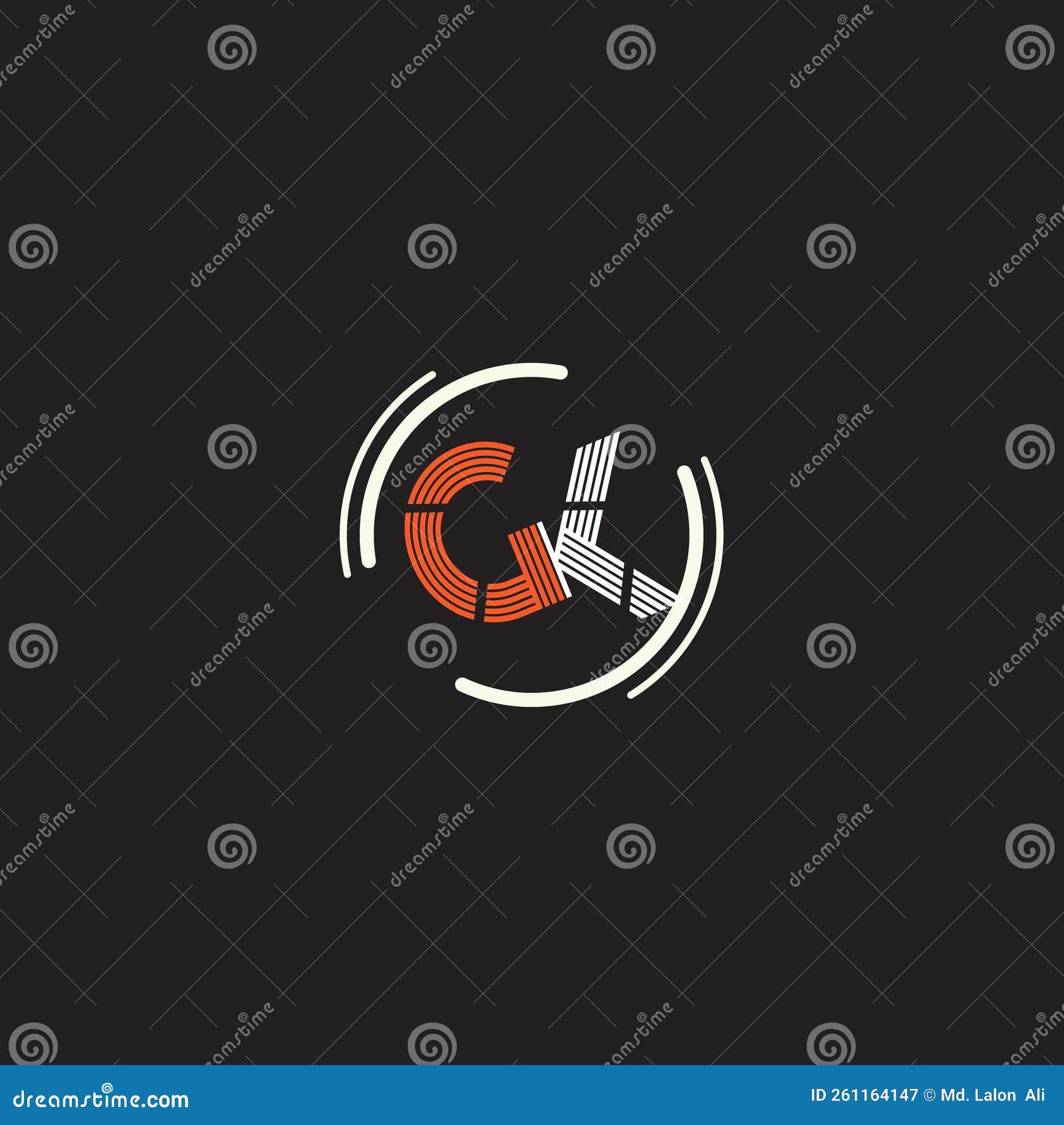 GK Text Logo Design stock vector. Illustration of presentation - 261164147