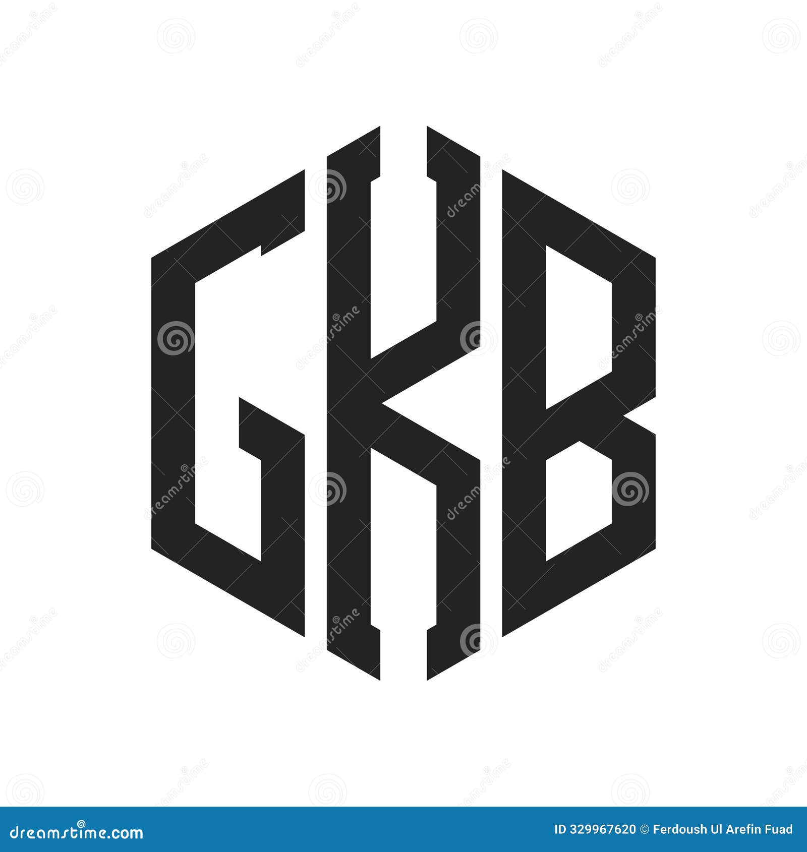 GKB Logo Design. Initial Letter GKB Monogram Logo Using Hexagon Shape ...