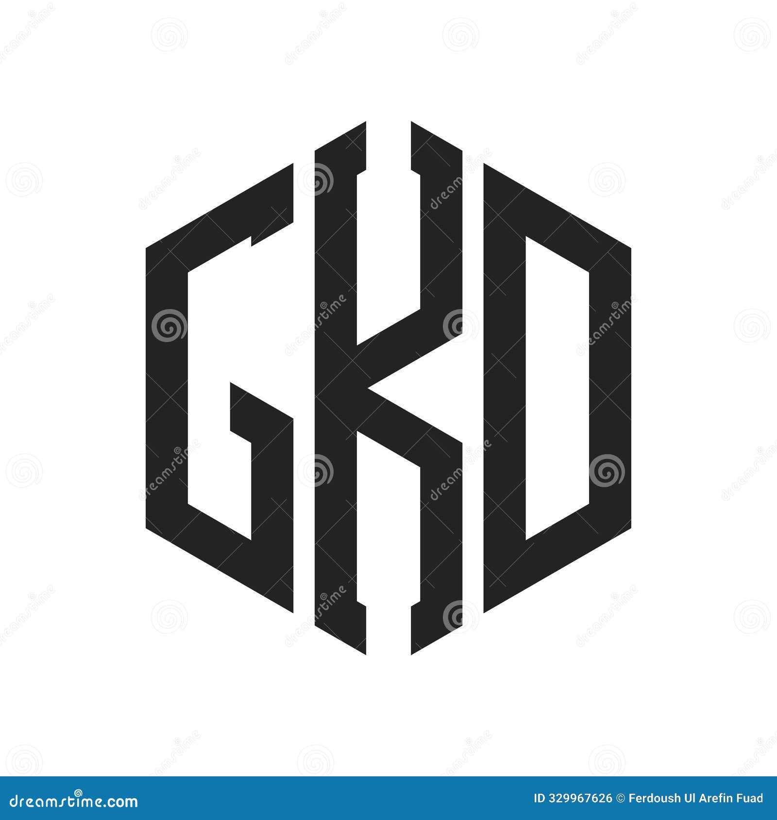 GKD Logo Design. Initial Letter GKD Monogram Logo Using Hexagon Shape ...
