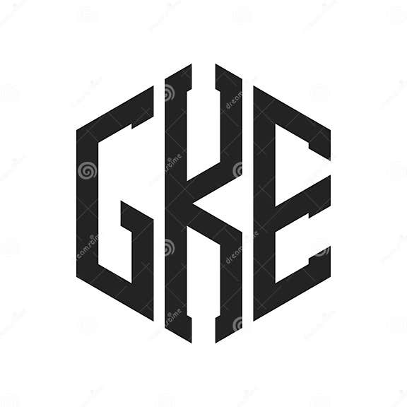 GKE Logo Design. Initial Letter GKE Monogram Logo Using Hexagon Shape ...