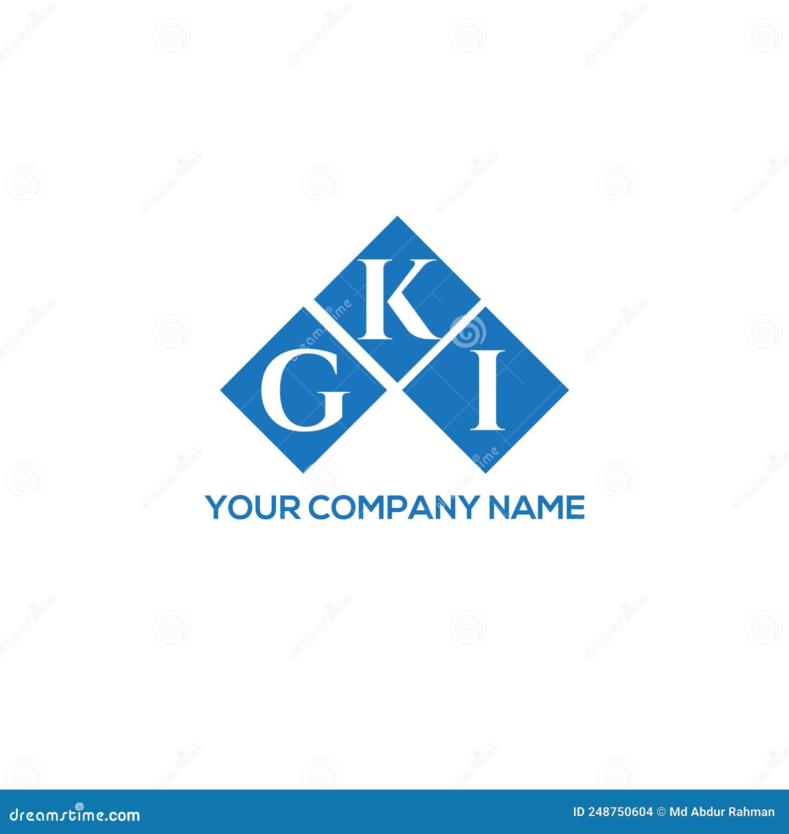GKI Letter Logo Design on WHITE Background. GKI Creative Initials ...