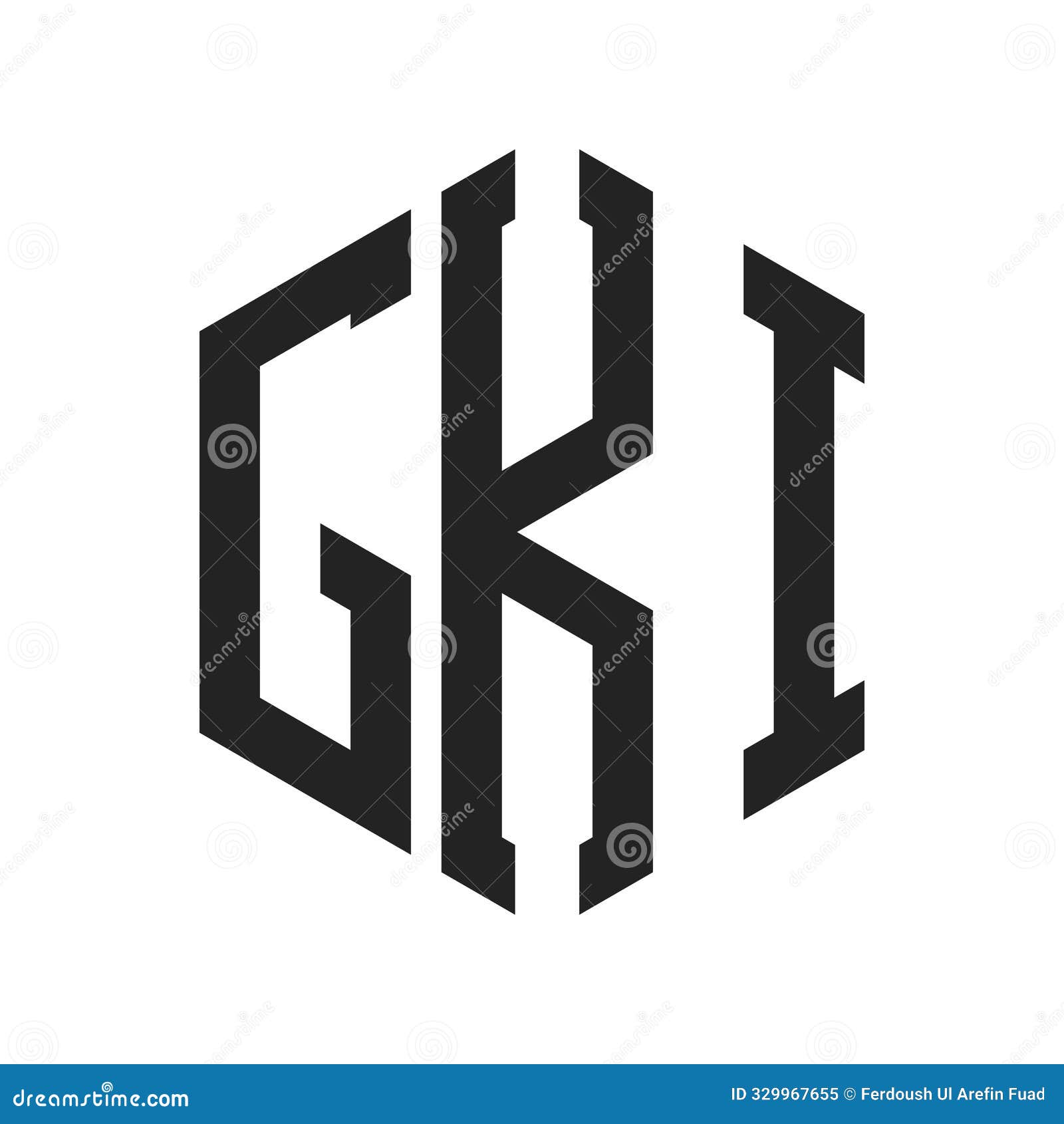 GKI Logo Design. Initial Letter GKI Monogram Logo Using Hexagon Shape ...