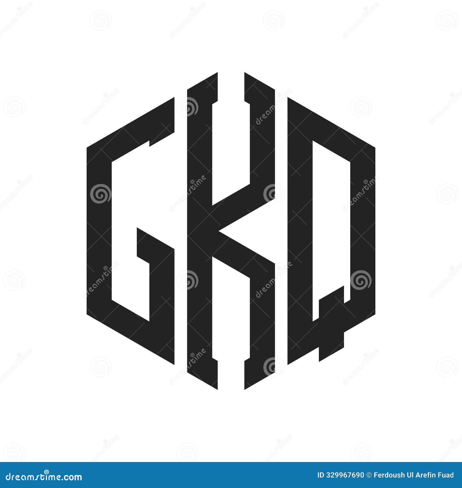 GKQ Logo Design. Initial Letter GKQ Monogram Logo Using Hexagon Shape ...