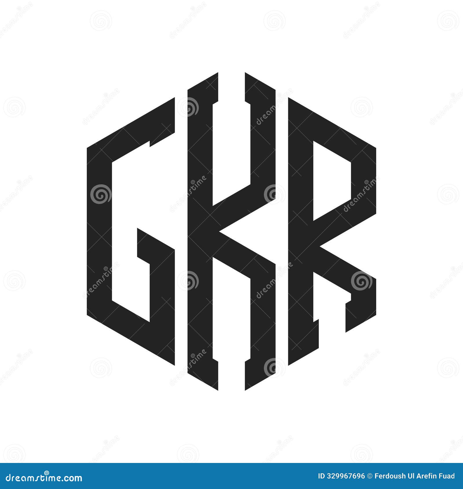 GKR Logo Design. Initial Letter GKR Monogram Logo Using Hexagon Shape Stock Illustration ...