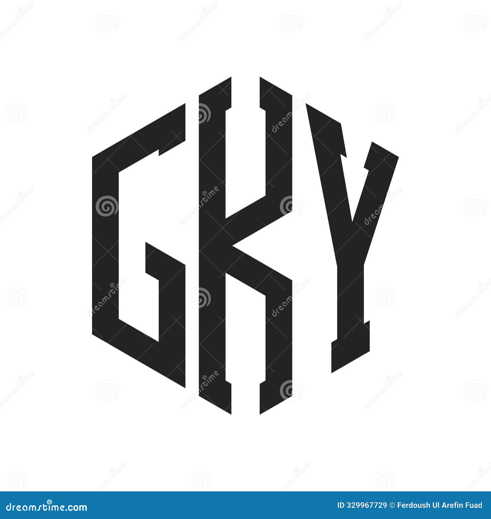 GKY Logo Design. Initial Letter GKY Monogram Logo Using Hexagon Shape ...