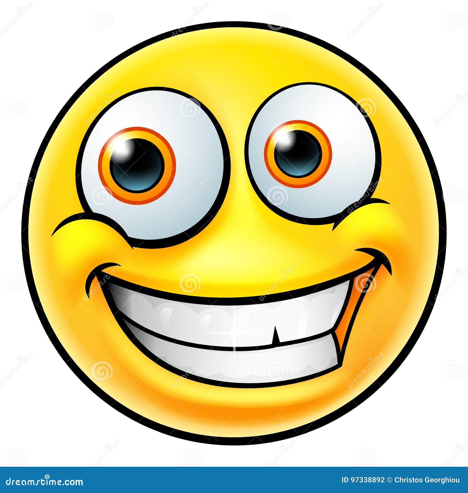 Glücklicher Emoji-Emoticon vektor abbildung. Illustration von lächeln ...