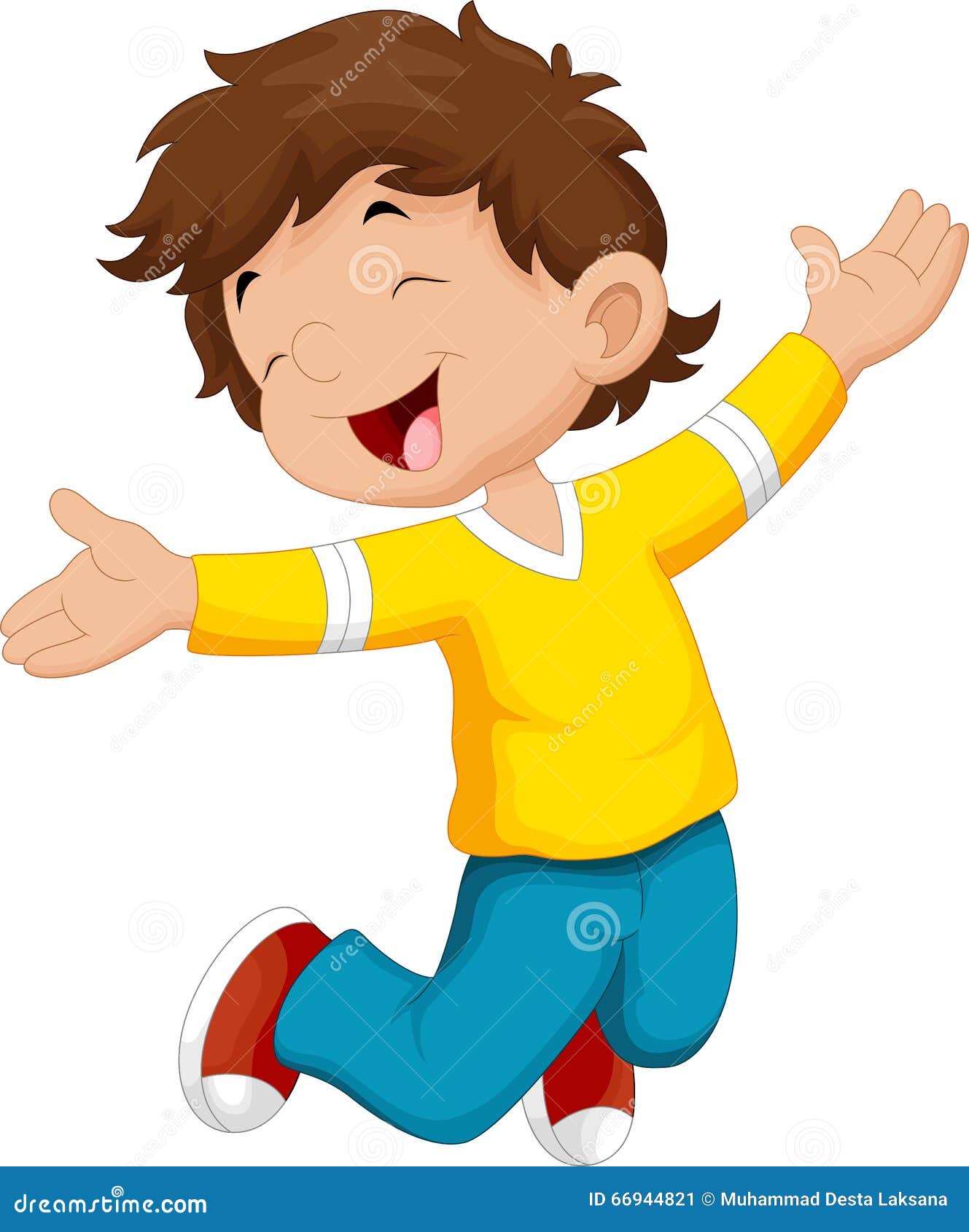 Glücklicher Junge Und Sprung Stock Abbildung - Illustration von ...