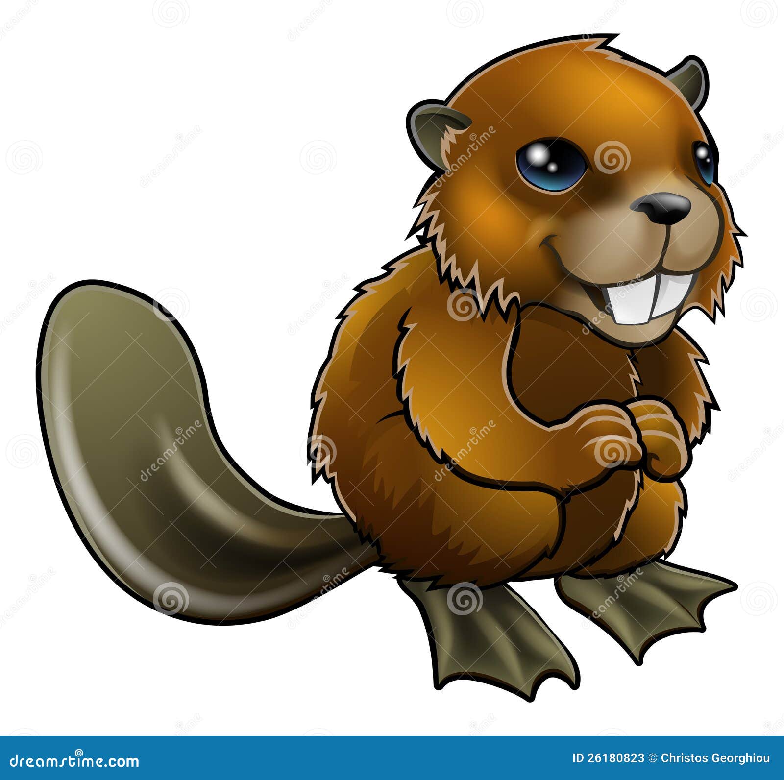 Glücklicher Karikatur-Biber Vektor Abbildung - Illustration von ...