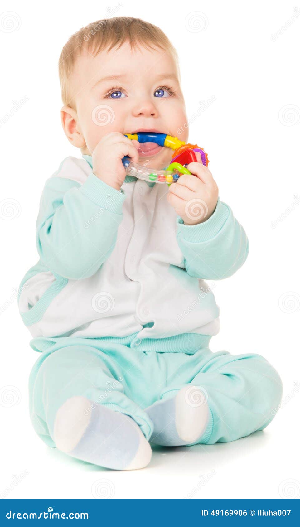 Glückliches Schönes Baby, Sitzend Stockfoto - Bild von leben, lachen ...