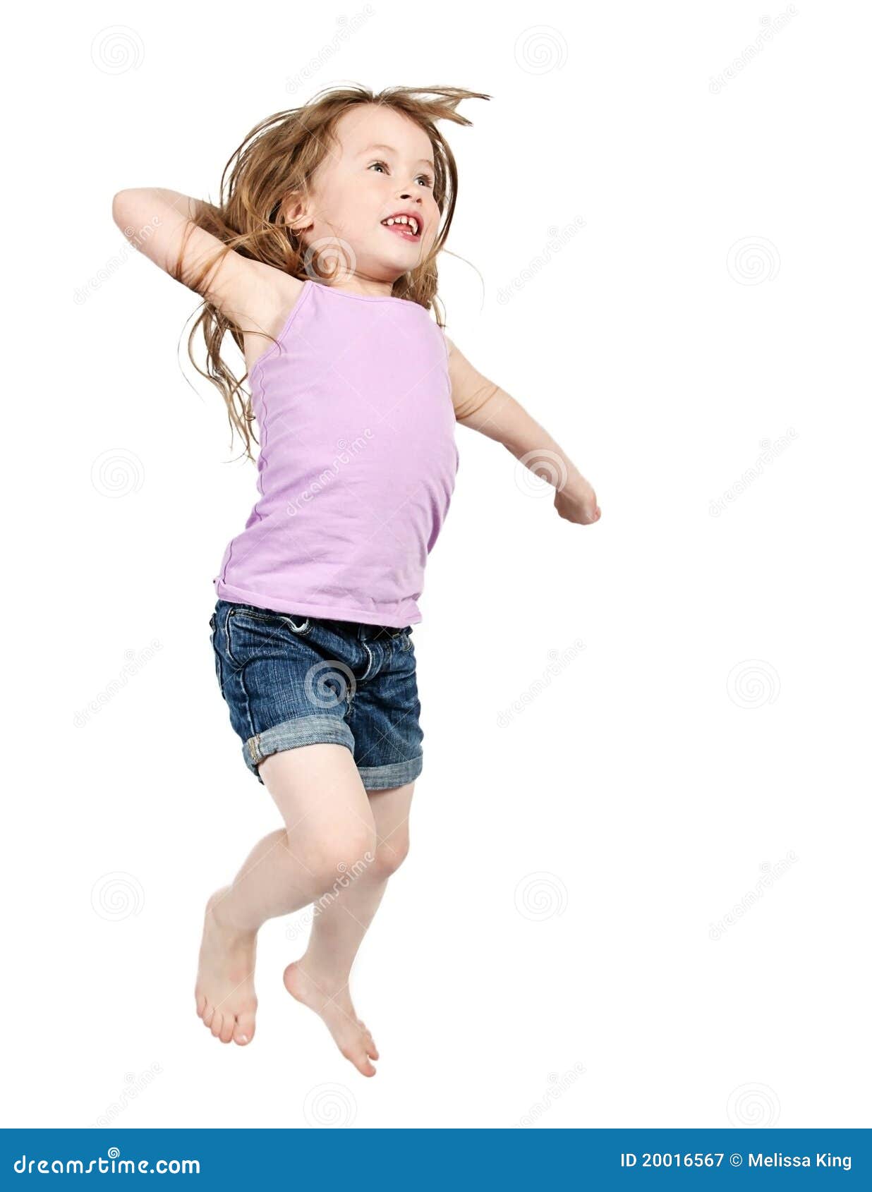 Glückliches Springendes Mädchen Stockbild - Bild von freundlich, knabe ...