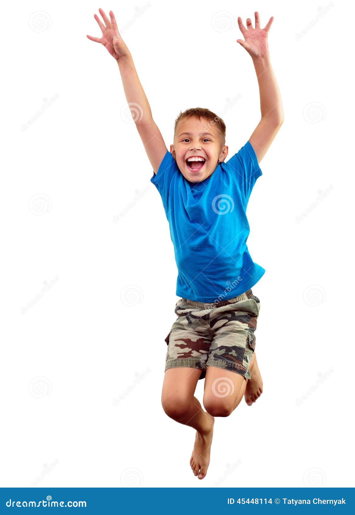 Glückliches Trainierendes Und Springendes Kind Stockfoto - Bild von ...