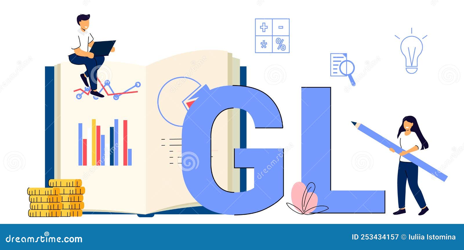 GL General Ledger Accounting General Ledger Expenses Cartoon Vector ... GL General Ledger Accounting General Ledger Expenses Cartoon Vector ...