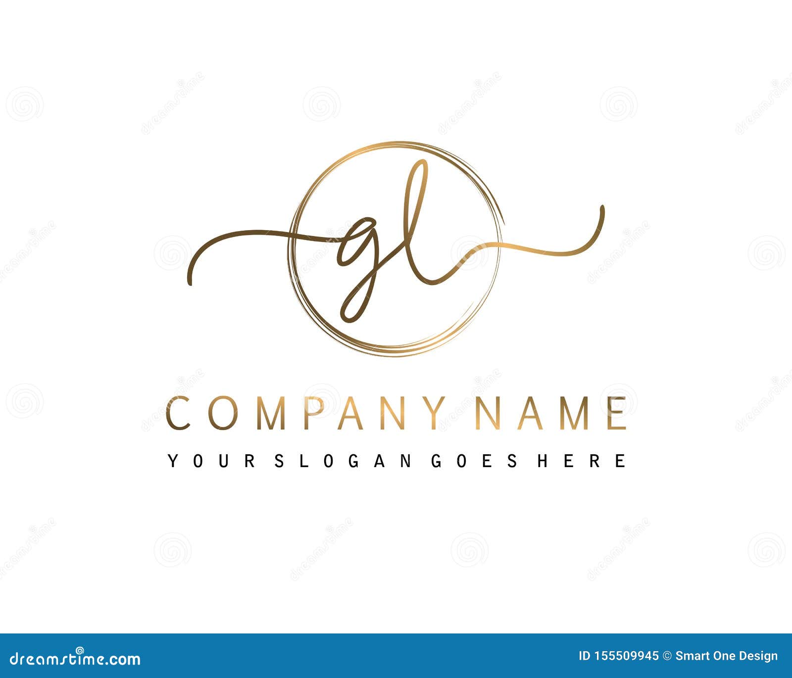 GL Initial Handwriting Logo Circle Hand Drawn Template Vector Stock ...