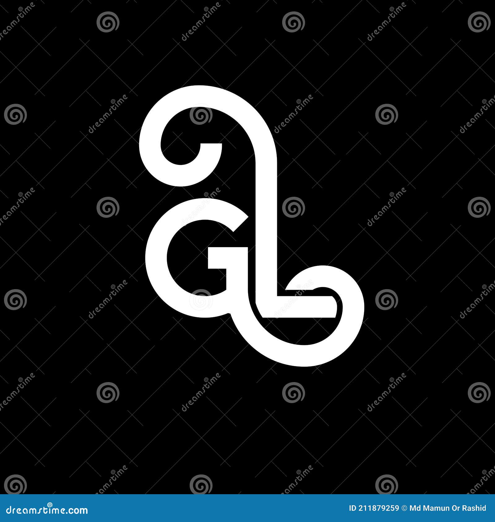 GL Letter Logo Design on Black Background. GL Creative Initials Letter ...