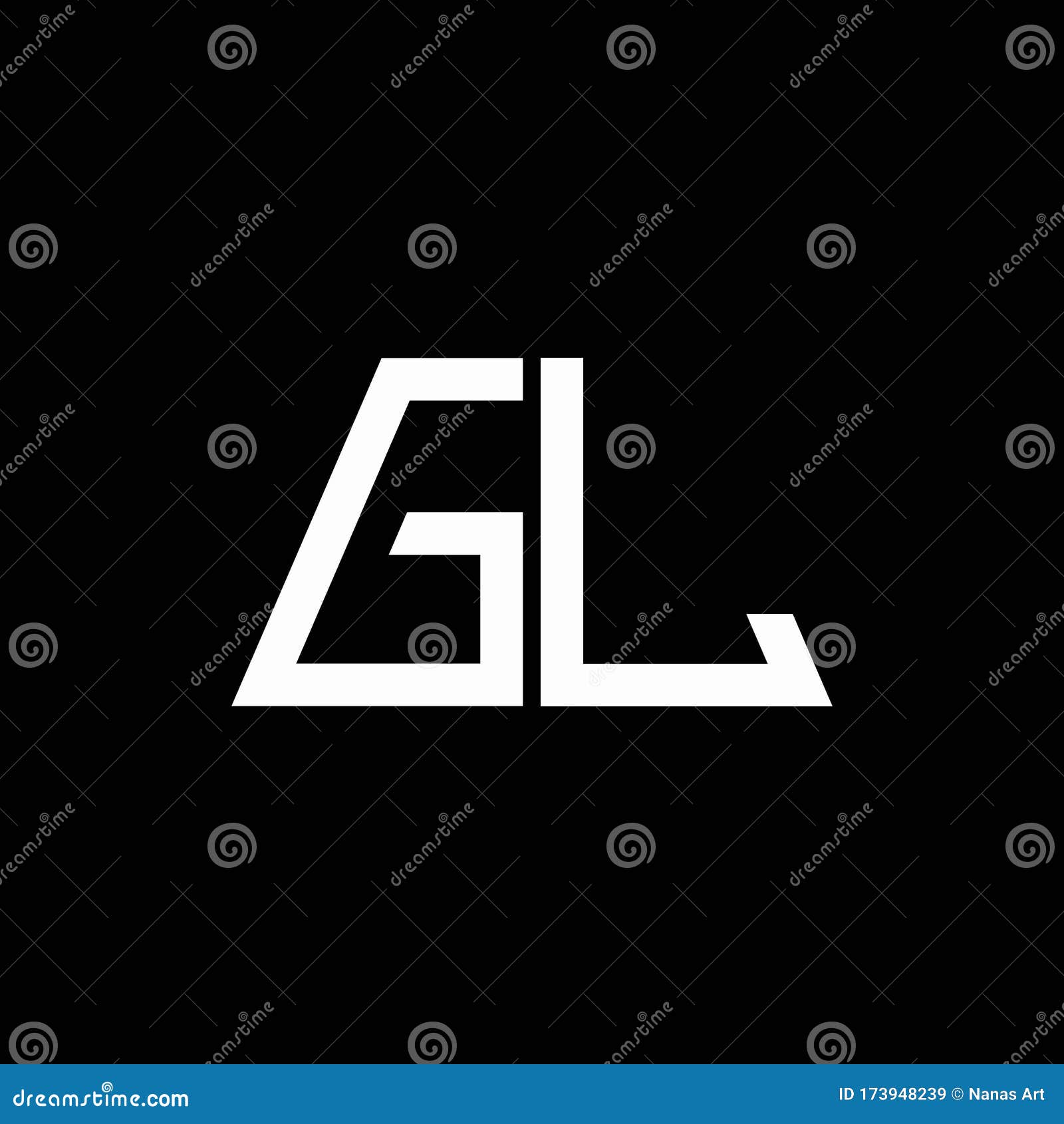 GL Logo Abstract Monogram Isolated on Black Background Stock Vector ...