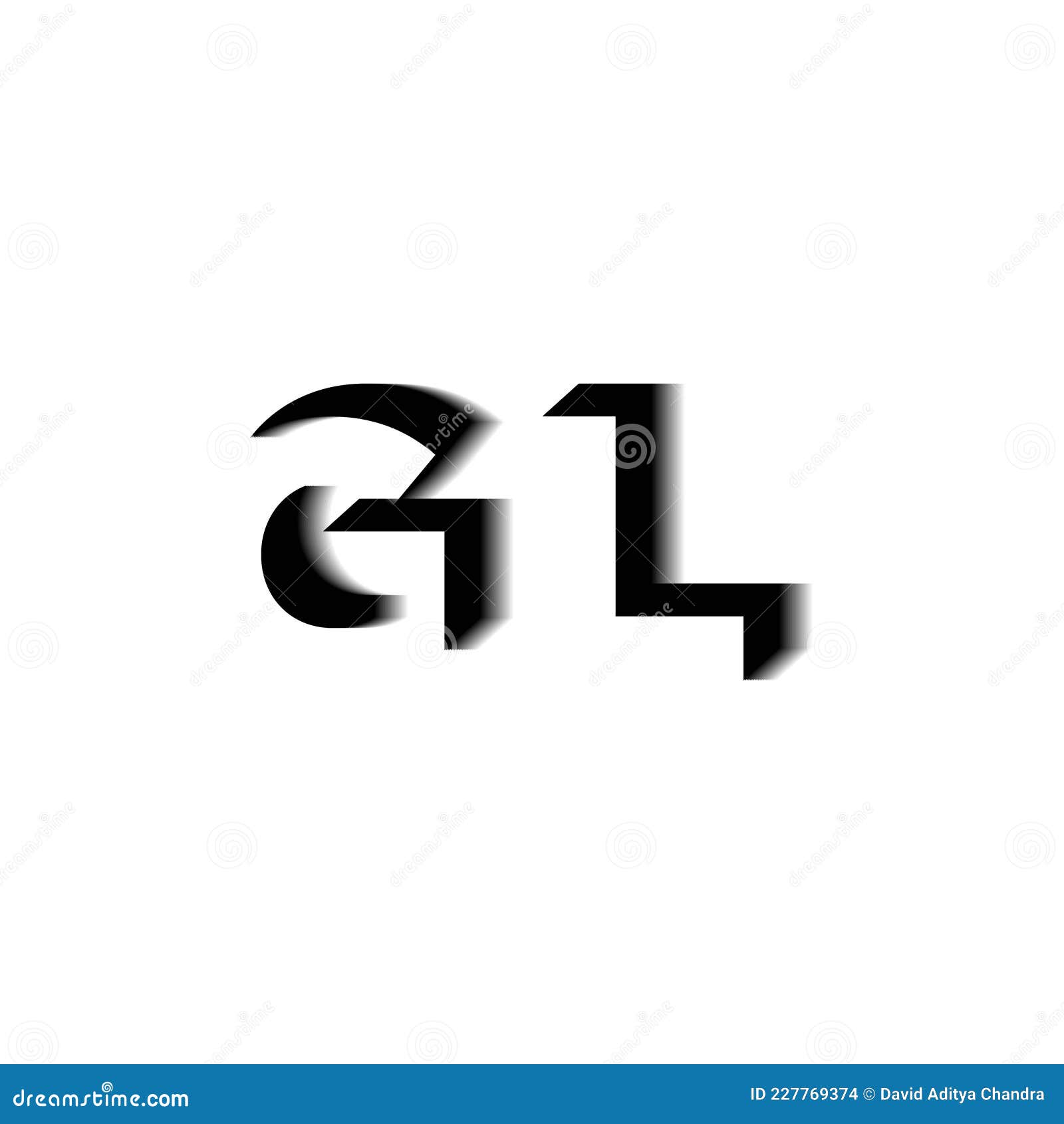 GL Monogram Shadow Shape Style Stock Illustration - Illustration of ...