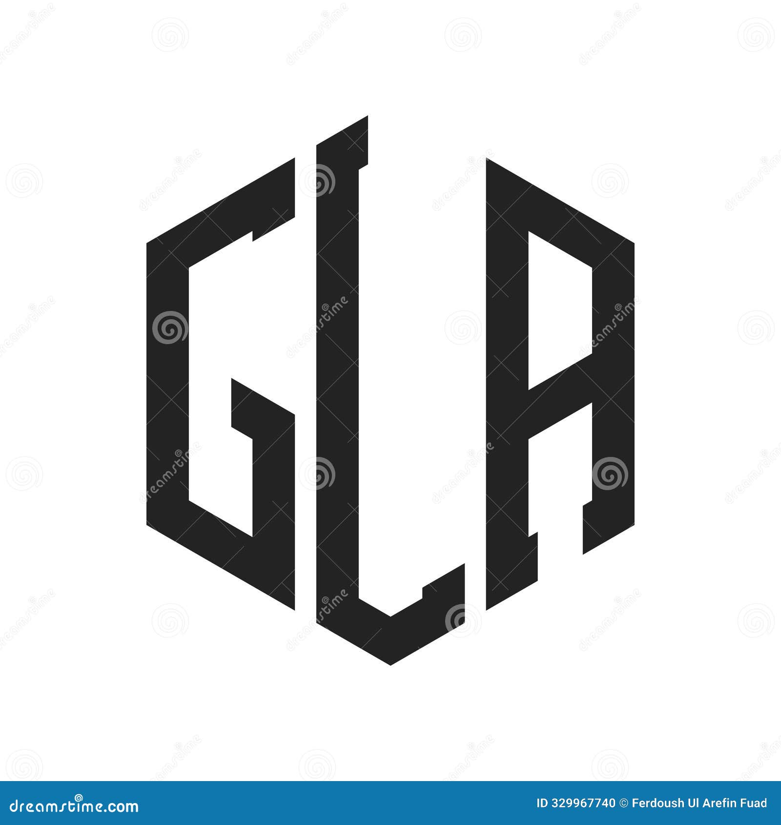 GLA Logo Design. Initial Letter GLA Monogram Logo Using Hexagon Shape ...