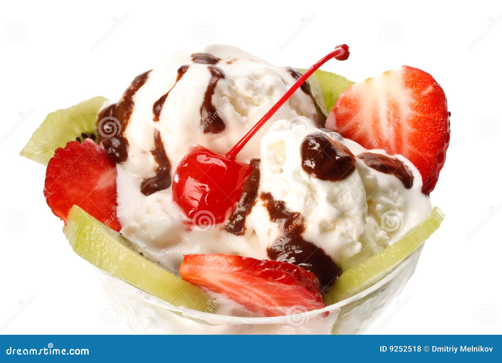 Glace avec le fruit photo stock. Image du gourmet, fermer - 9252518