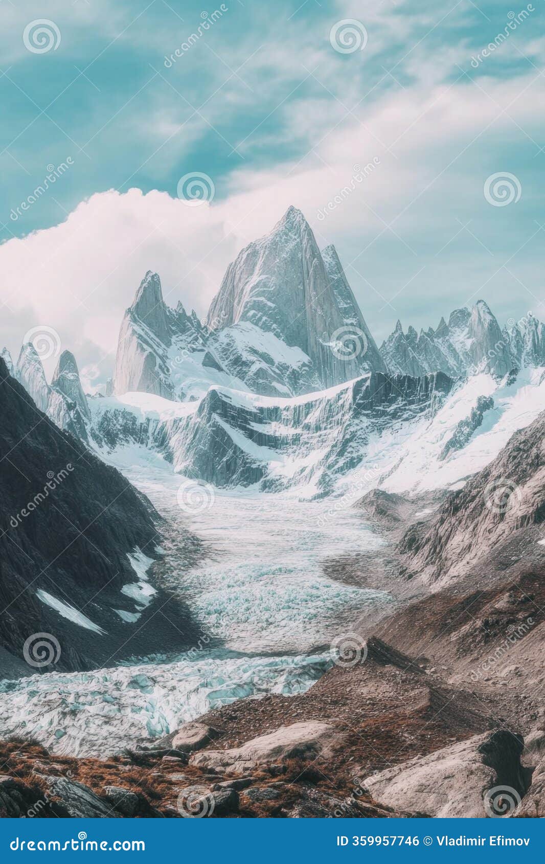 Glacial Mountain Range stock photo. Image of mountain - 359957746