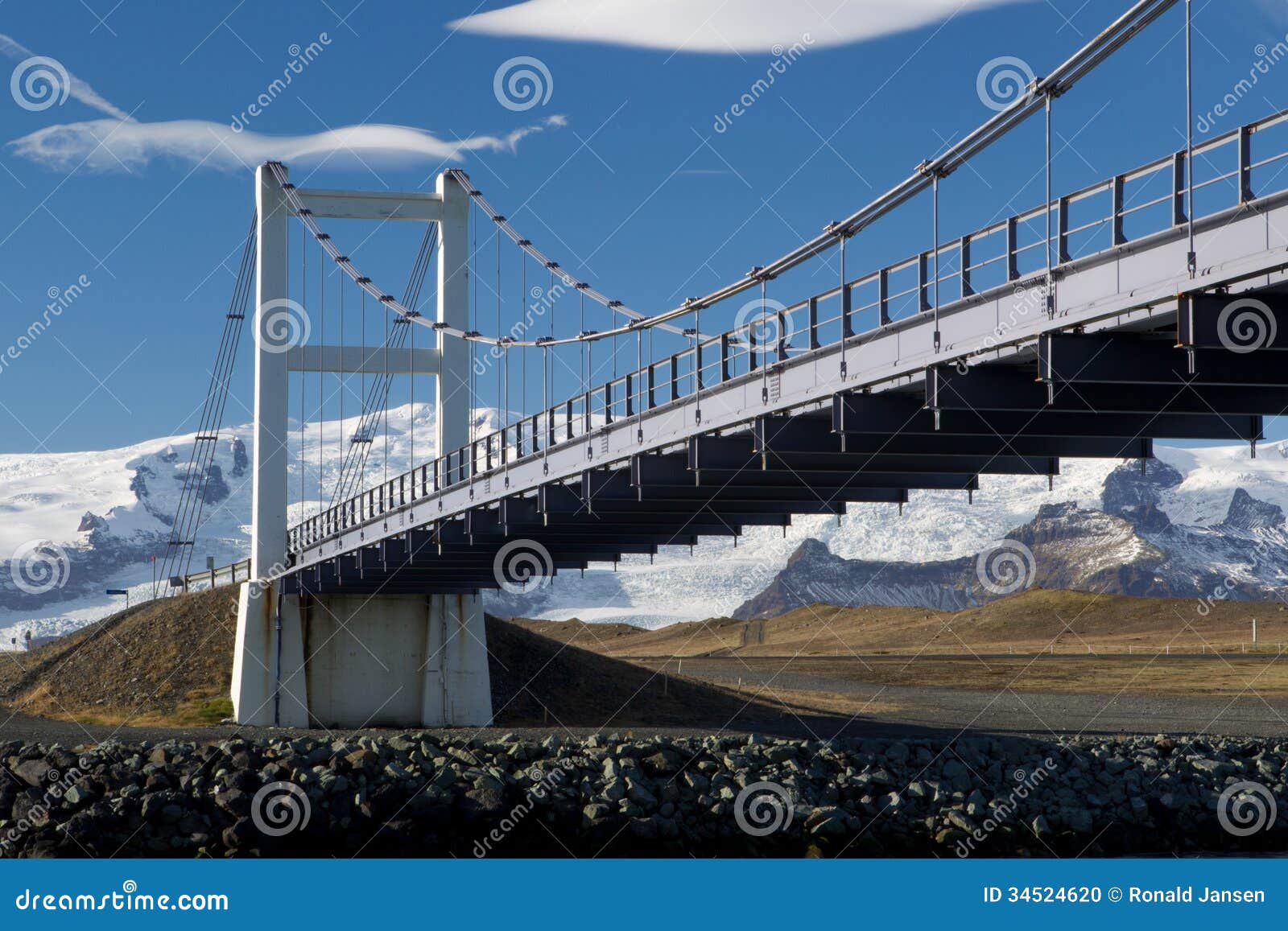 Glacial River Bridge Spans that Jokulsarlon Stock Photo - Image of ...