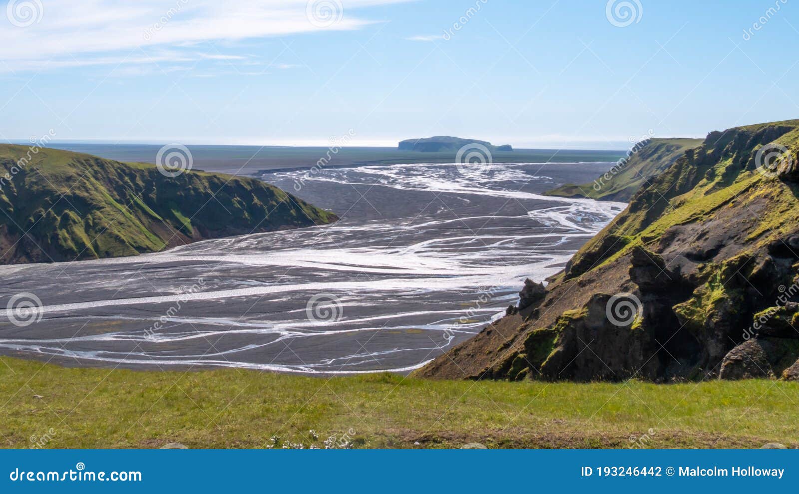 Glacial river delta stock photo. Image of coast, icelandic - 193246442