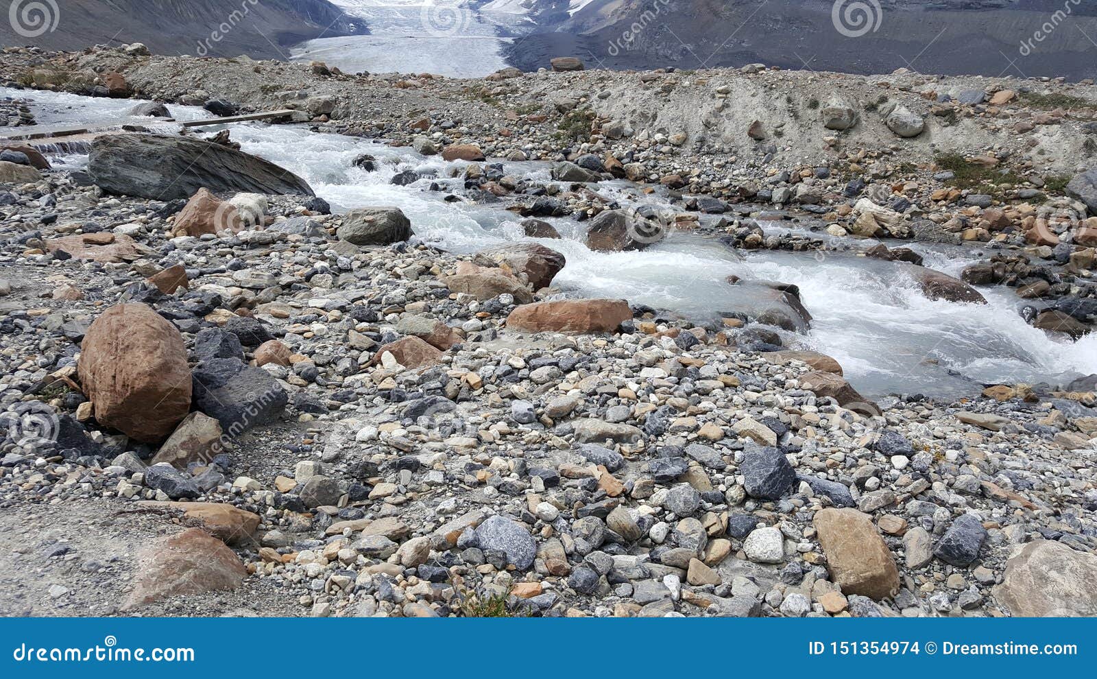 Glacial Runoff River stock photo. Image of water, mountain - 151354974