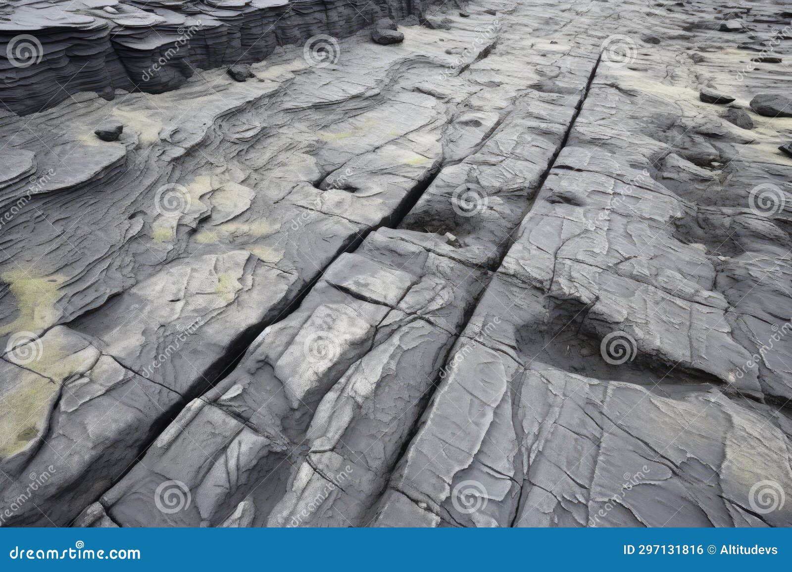 Glacial Scour Marks on Bedrock Stock Photo - Image of generated ...