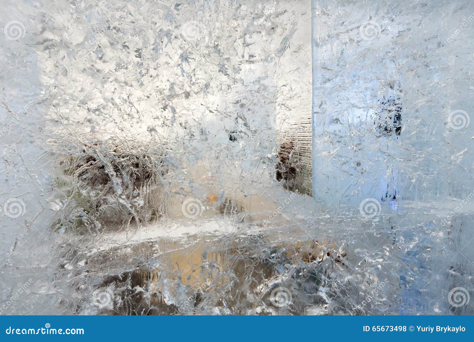 Glacial Transparent Block of Ice with Patterns. Stock Photo - Image of ...