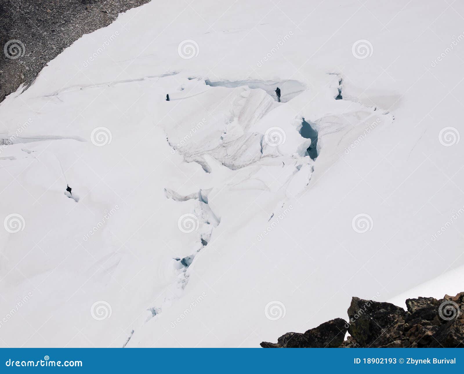 Glacier Close Up with Crevasses Stock Image - Image of cold, polar ...