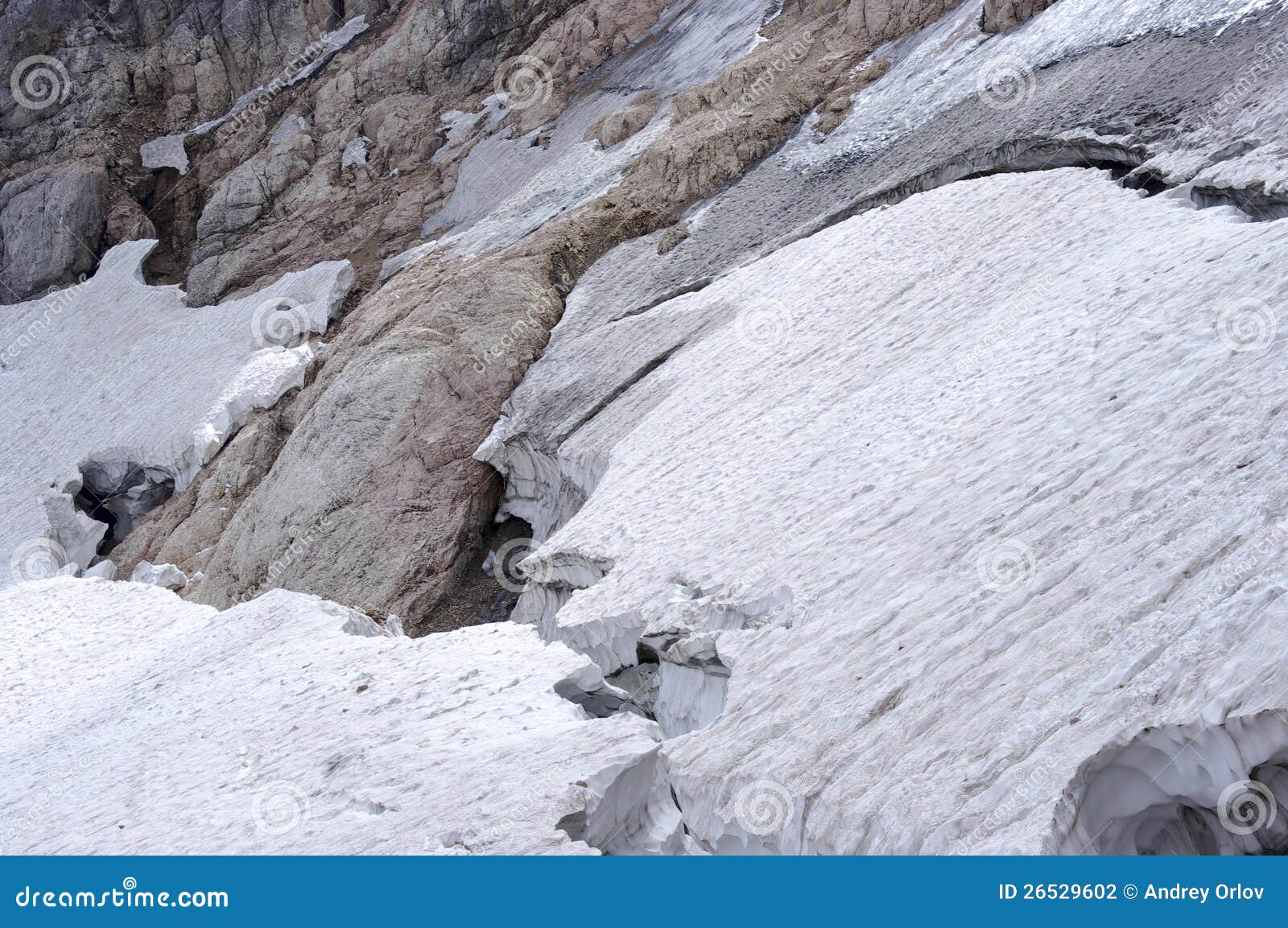 Glacier with Cracks on the Mountains Stock Photo - Image of hiking ...