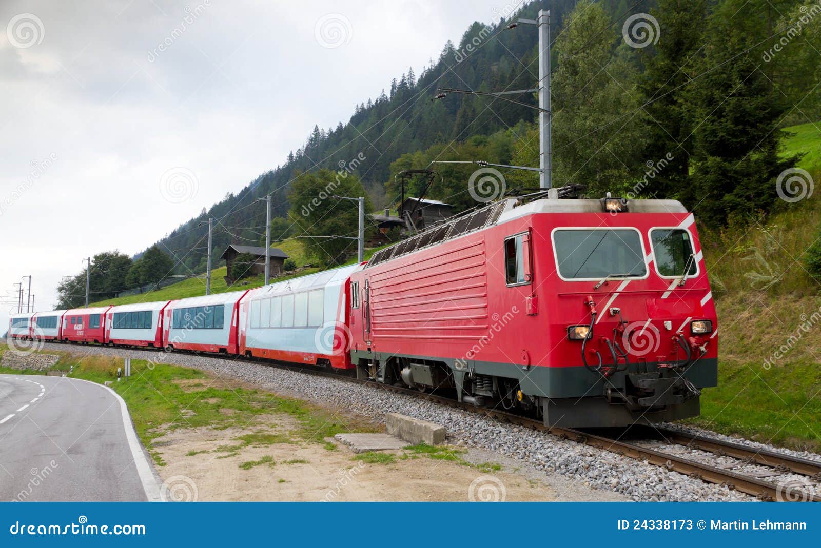 Glacier Express Train, Switzerland Stock Image - Image of alps, steep ...