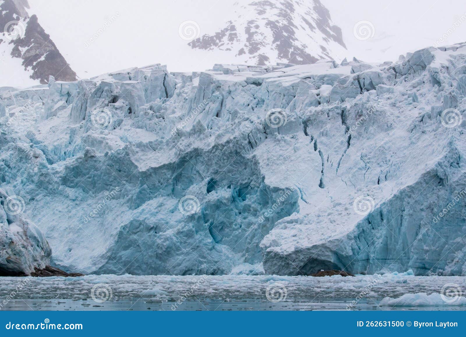 A Glacier with Floating Sea Ice North of Svalbard in the Arctic Stock ...
